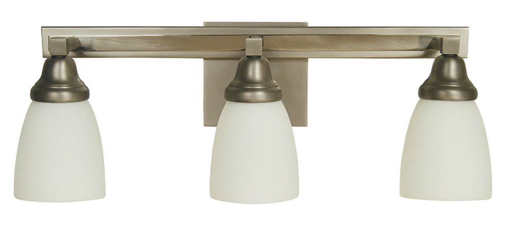 Traditional 3-Light Satin Pewter/Polished Nickel Mercer Sconce