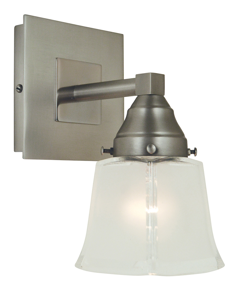 Traditional 1-Light Satin Pewter/Polished Nickel Mercer Sconce