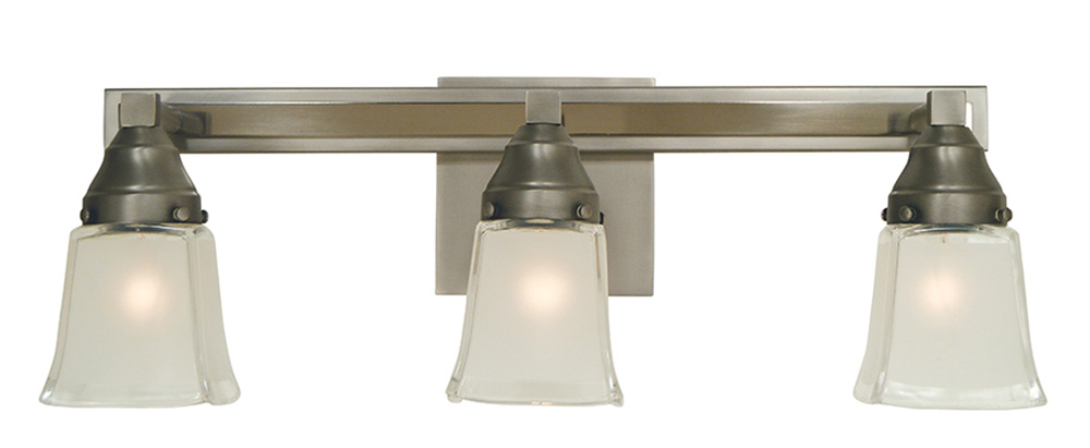 Traditional 3-Light Satin Pewter/Polished Nickel Mercer Sconce