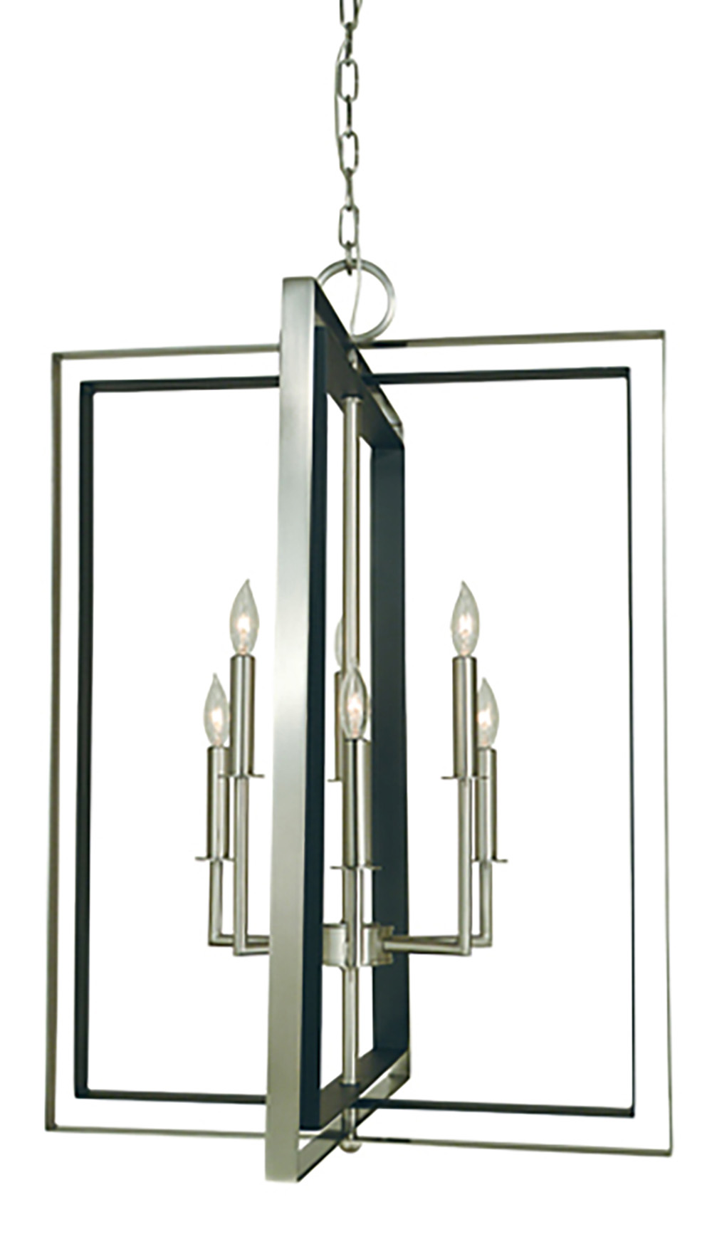 Transitional architectural 6-Light Brushed Nickel/Matte Black Symmetry ...