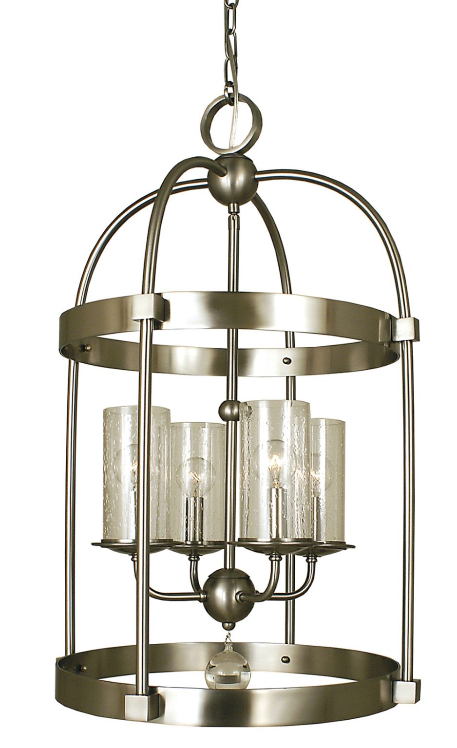 Nautical 4-Light Brushed Nickel Compass Dining Chandelier