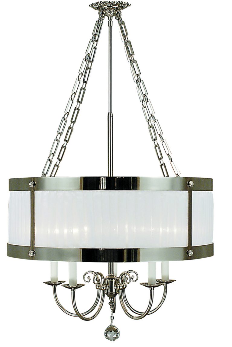 Traditional 5-Light Polished Silver Astor Dining Chandelier